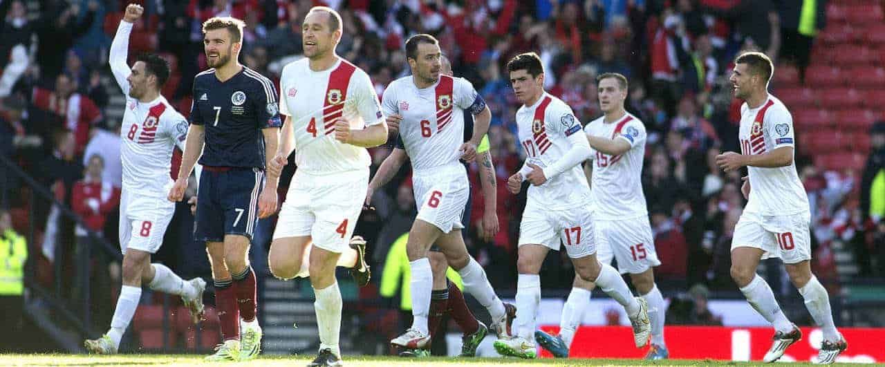 Who are Gibraltar’s national players that briefly rocked Scotland?